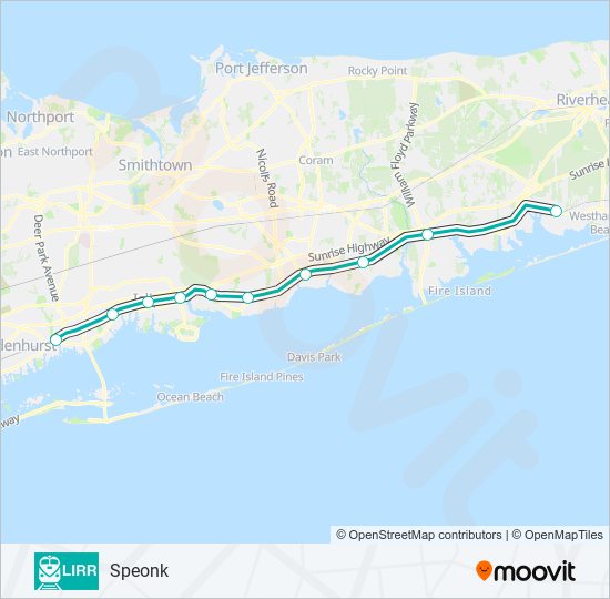 Ruta MONTAUK BRANCH: horarios, paradas y mapas - Speonk (Actualizado)
