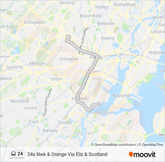 24 Route: Schedules, Stops & Maps - 24s Nwk & Orange Via Eliz ...