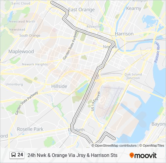24 Route: Schedules, Stops & Maps - 24h Nwk & Orange Via Jrsy ...