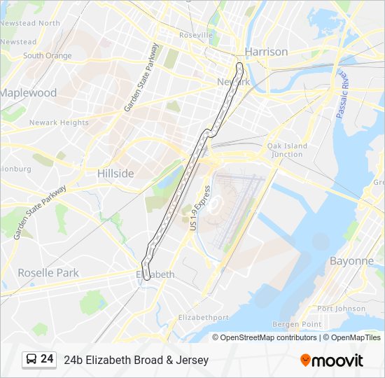 24 Route: Schedules, Stops & Maps - 24b Elizabeth Broad & Jersey (Updated)