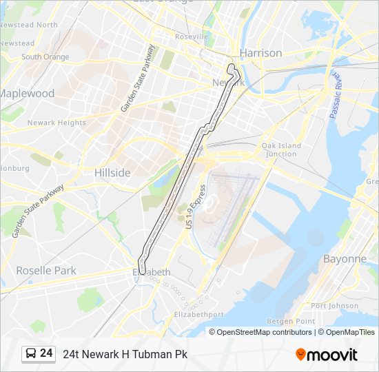 24 Route: Schedules, Stops & Maps - 24t Newark H Tubman Pk (Updated)
