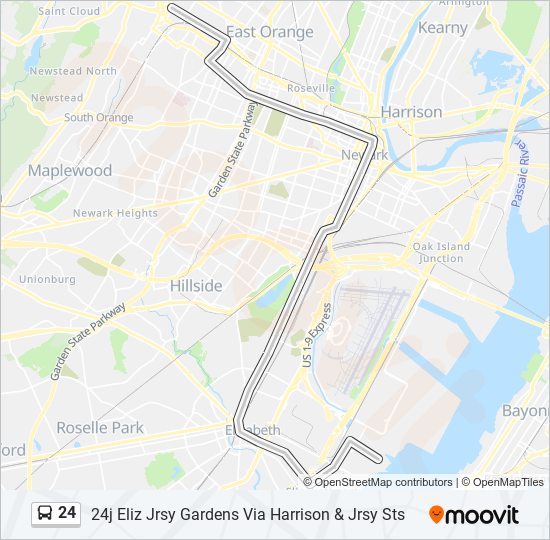 24 Route: Schedules, Stops & Maps - 24j Eliz Jrsy Gardens Via Harrison ...