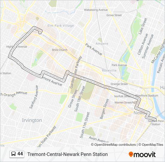 44 Route: Schedules, Stops & Maps - Nwk Penn Station (Updated)