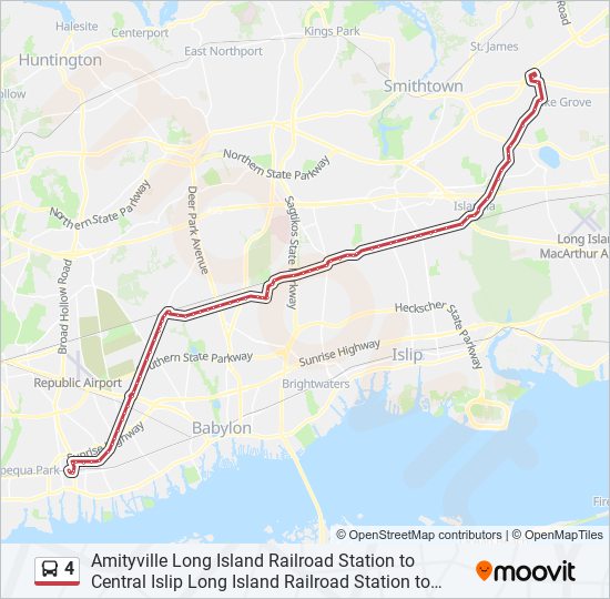 4 Route: Schedules, Stops & Maps - Amityville Railroad Via Brentwood ...