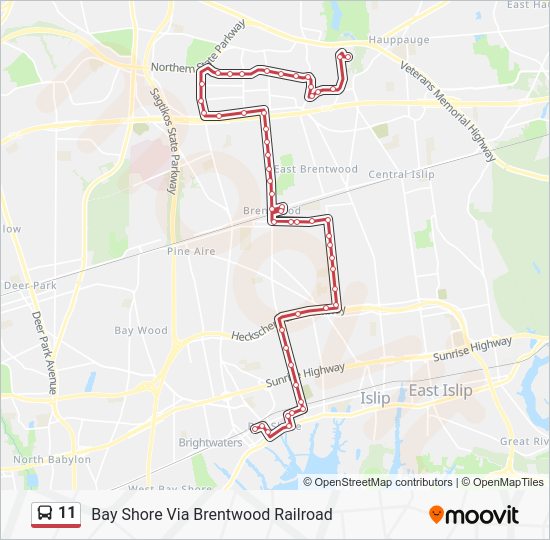 11 Route: Schedules, Stops & Maps - Bay Shore Via Brentwood Railroad ...