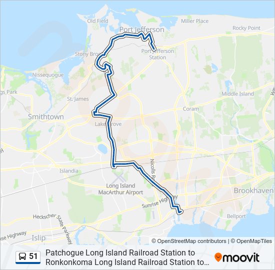 51 Route: Schedules, Stops & Maps - Port Jefferson Station Via Smith ...