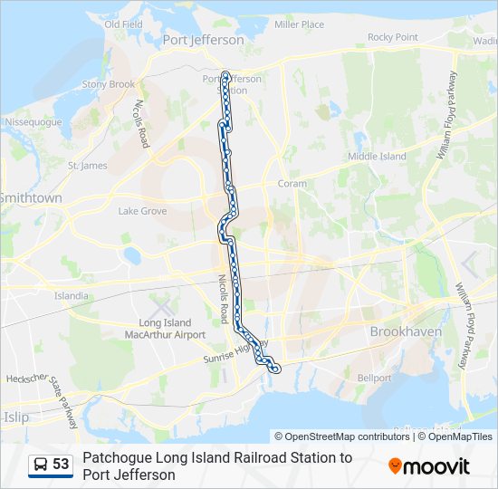 Ruta 53: horarios, paradas y mapas - Patchogue Railroad Via Sccc Selden ...