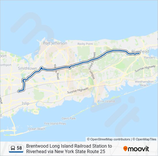 58 Route: Schedules, Stops & Maps - Riverhead Railroad Via Nys 25 (Updated)