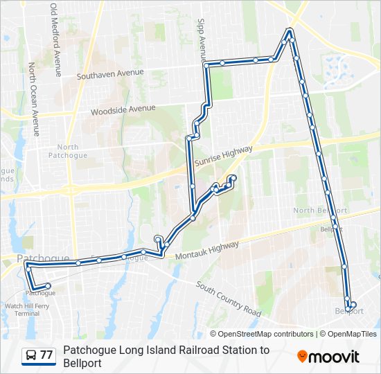 77 Route: Schedules, Stops & Maps - Bellport Via Long Island Community ...