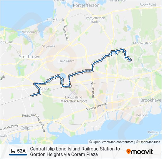 52a Route: Schedules, Stops & Maps - Gordon Heights Via Coram Plaza ...
