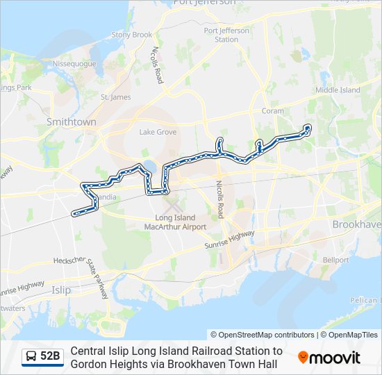 52B Route: Schedules, Stops & Maps - Central Islip Railroad Via ...