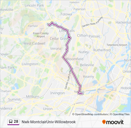 28 Route: Schedules, Stops & Maps - Montclair St_U Willowbrook (Updated)