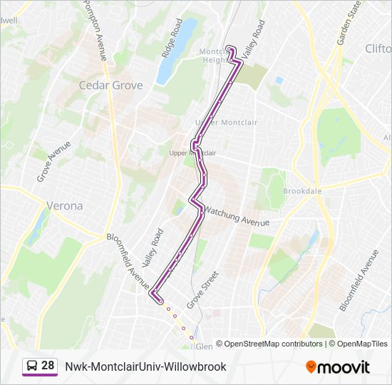 28 Route: Schedules, Stops & Maps - Montclair State U (Updated)
