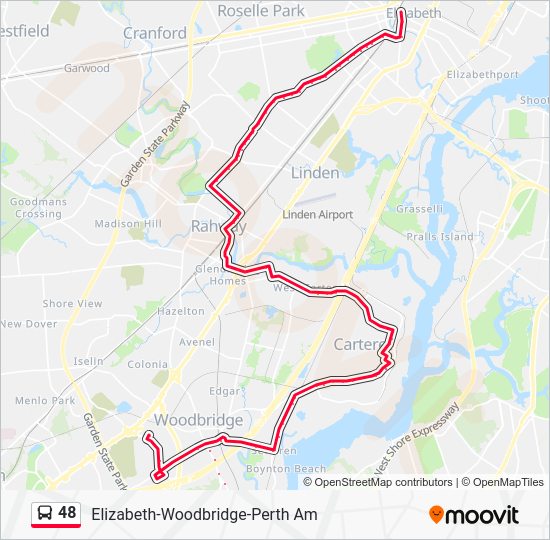 48 Route: Schedules, Stops & Maps - Elizabeth Via Carteret (Updated)