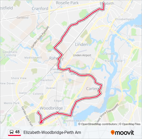 48 Route Schedules Stops Maps Elizabeth Via Carteret Updated 