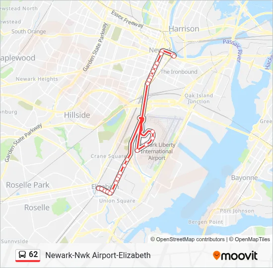 62 Route: Schedules, Stops & Maps - Elizabeth Via Airport (Updated)