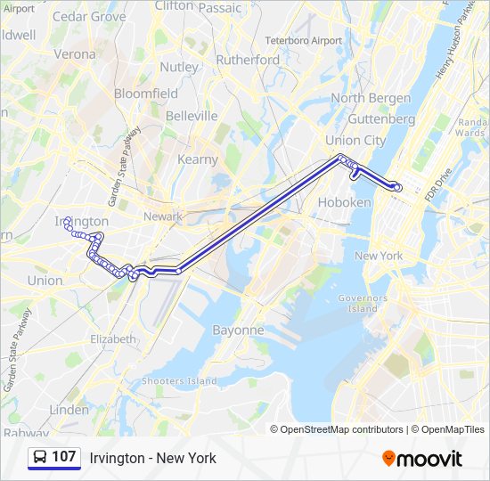 107 Route: Schedules, Stops & Maps - New York Via Union City (Updated)