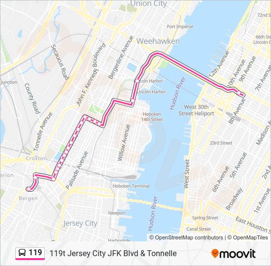 119 Route: Schedules, Stops & Maps - 119t Jersey City JFK Blvd ...