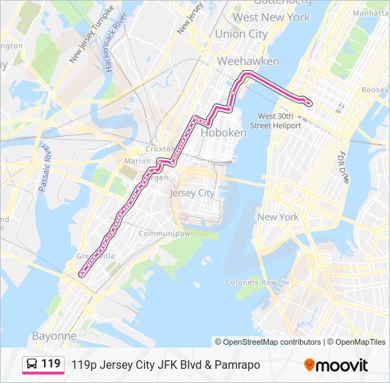 119 Route: Schedules, Stops & Maps - 119p Jersey City JFK Blvd ...
