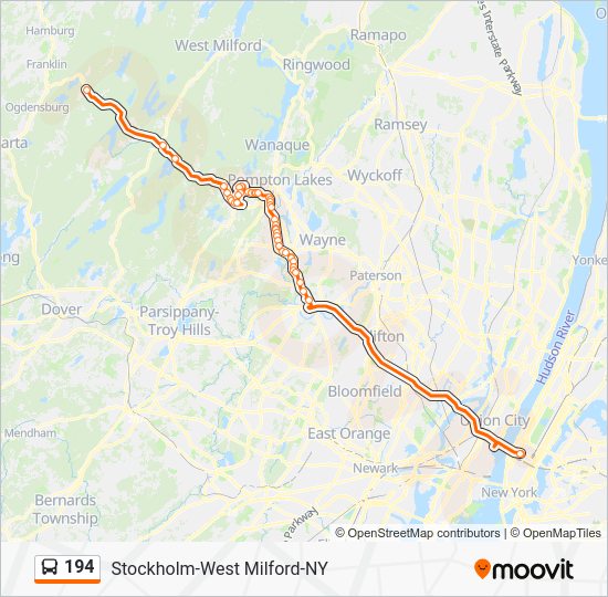 194 Route: Schedules, Stops & Maps - 194t New York Via Wayne Rt 23 ...