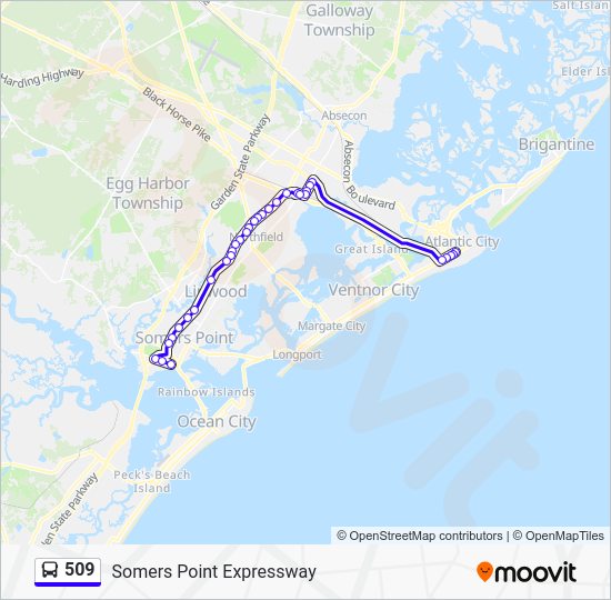 509 Route: Schedules, Stops & Maps - Somers Point Expressway (Updated)