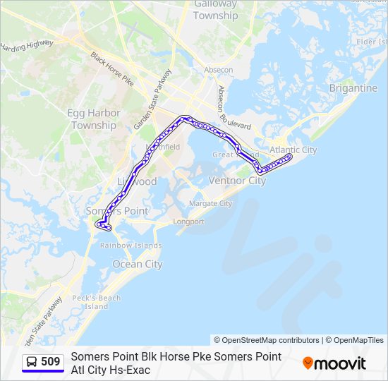 Ruta 509: horarios, paradas y mapas - Somers Point Blk Horse Pke Somers ...