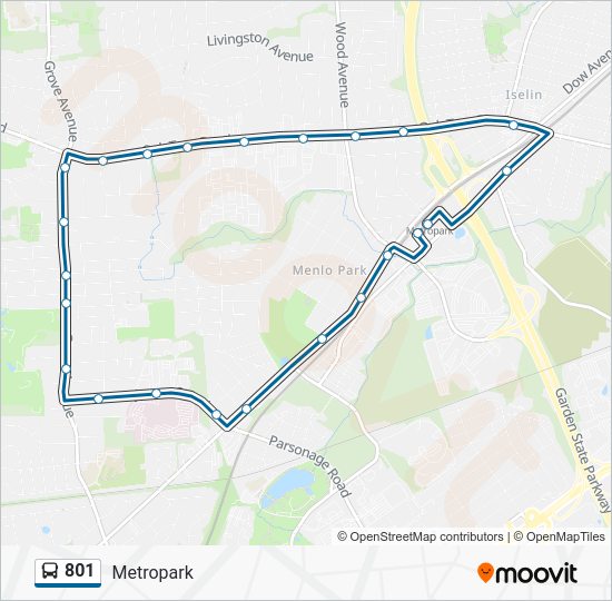 801 Route: Schedules, Stops & Maps - Metropark (Updated)