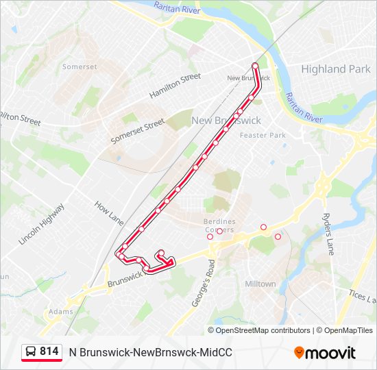 Ruta 814: horarios, paradas y mapas - New Brunswick (Actualizado)