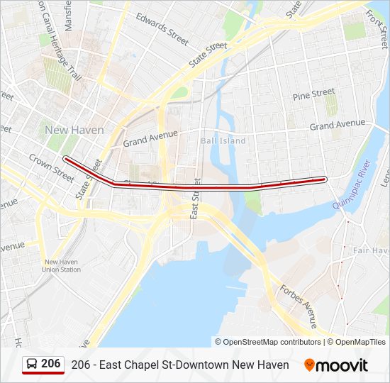 Ruta 206: horarios, paradas y mapas - 206 - East Chapel St-Downtown New ...