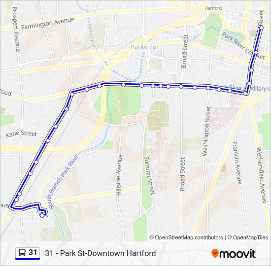 Ruta 31: horarios, paradas y mapas - 31 - Park St-Downtown Hartford ...
