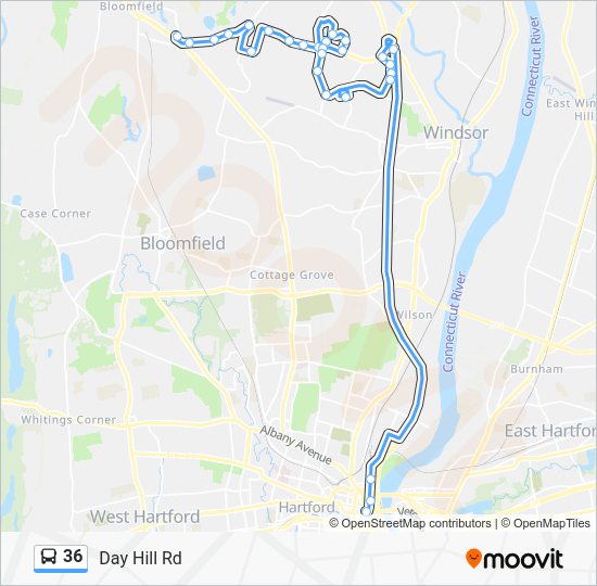 Ruta 36: horarios, paradas y mapas - 36x - Day Hill Rd Via I-91 ...