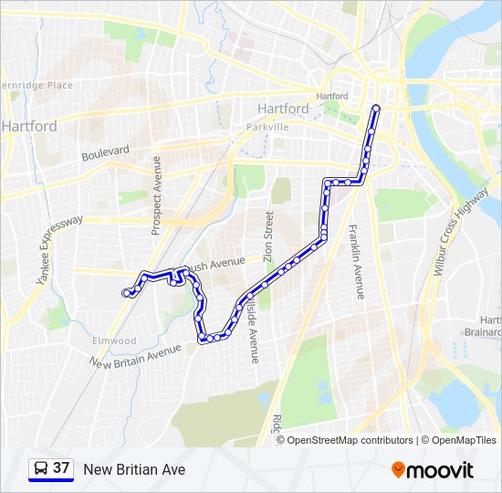 Ruta 37: horarios, paradas y mapas - 37 - New Britain Ave-Downtown ...
