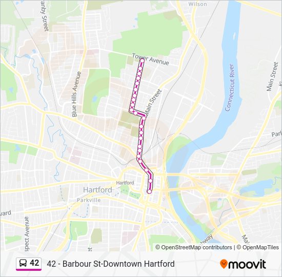 Ruta 42: horarios, paradas y mapas - 42 - Barbour St-Downtown Hartford ...