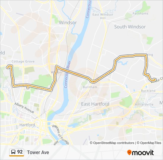 92 Route: Schedules, Stops & Maps - 92 - Tower Av-Buckland Hills (Updated)