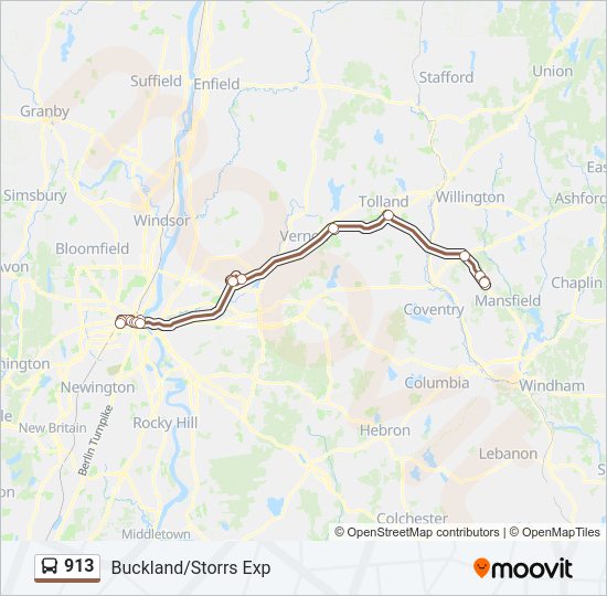 913 Route: Schedules, Stops & Maps - 913 - Buckland-Storrs Express ...
