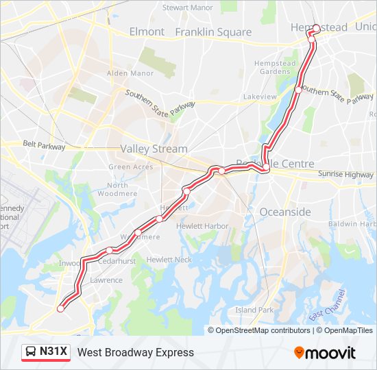 N31X Route: Schedules, Stops & Maps - Far Rockaway Exp (Updated)