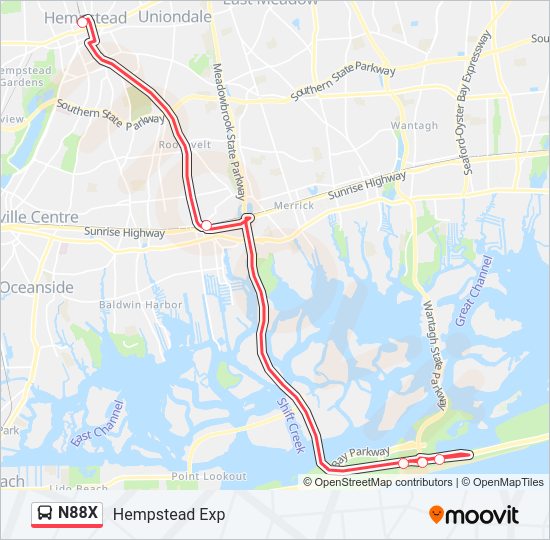 Ruta n88x: horarios, paradas y mapas - Hempstead Exp (Actualizado)