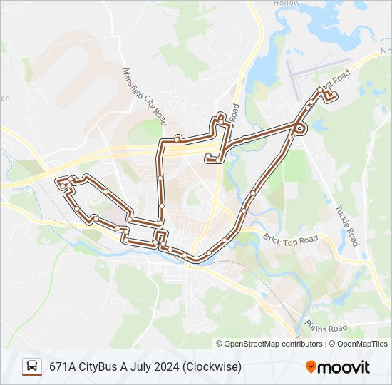 671A CITYBUS A JULY 2024 CLOCKWISE Route: Schedules, Stops & Maps ...