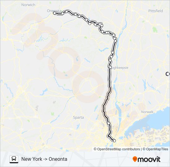 Ruta ADIRONDACK TRAILWAYS 104: horarios, paradas y mapas - Oneonta ...