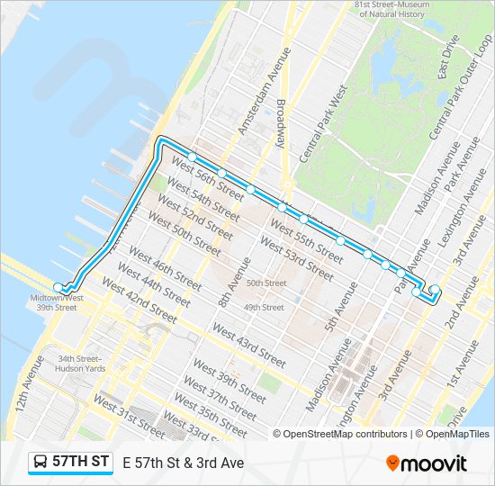 Ruta 57TH ST: horarios, paradas y mapas - E 57th St & 3rd Ave (Actualizado)