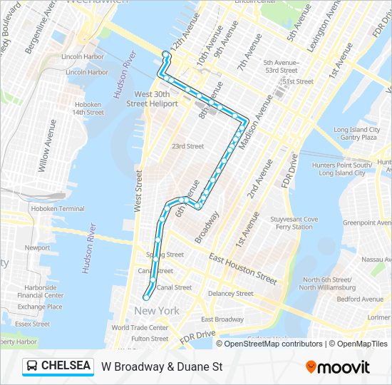 CHELSEA Route: Schedules, Stops & Maps - W Broadway & Duane St (Updated)