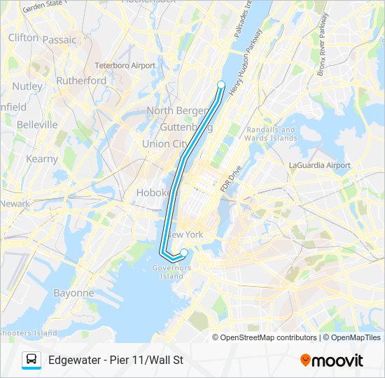 Ruta edgewater pier 11wall st: horarios, paradas y mapas - Edgewater ...