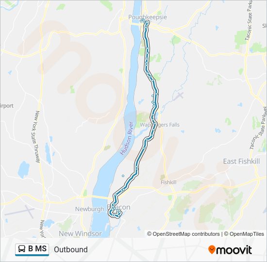 B MS Route: Schedules, Stops & Maps - Outbound (Updated)