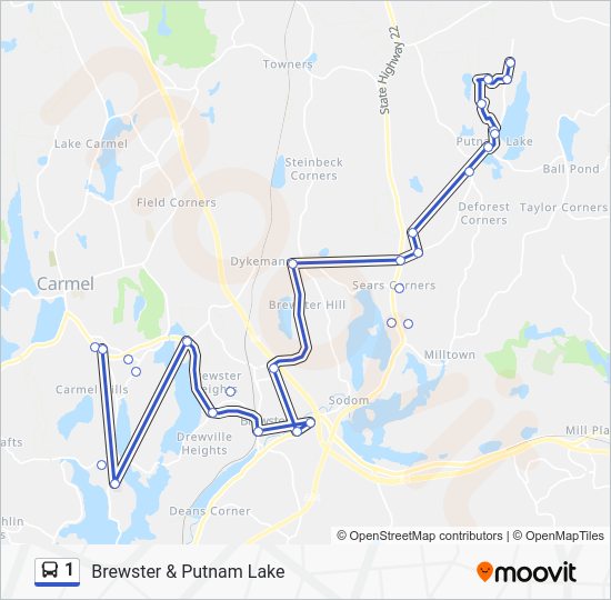 1 Route: Schedules, Stops & Maps - Putnam Plaza (Updated)