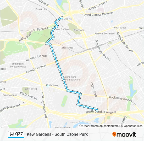 Q37 Route: Schedules, Stops & Maps - Kew Gardens Bypass Aqueduct (Updated)