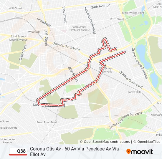 q38 Route: Schedules, Stops & Maps - Corona Otis Av - 60 Av Via ...