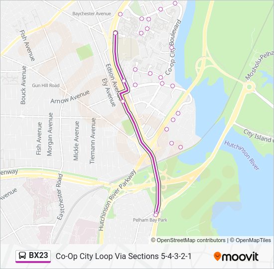 BX23 Route: Schedules, Stops & Maps - Co-Op City Loop Via Sections 5-4 ...