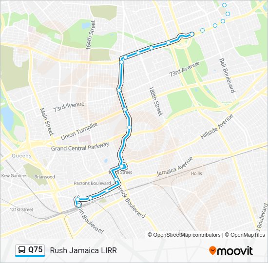 Q75 Route: Schedules, Stops & Maps - Rush Jamaica LIRR (Updated)