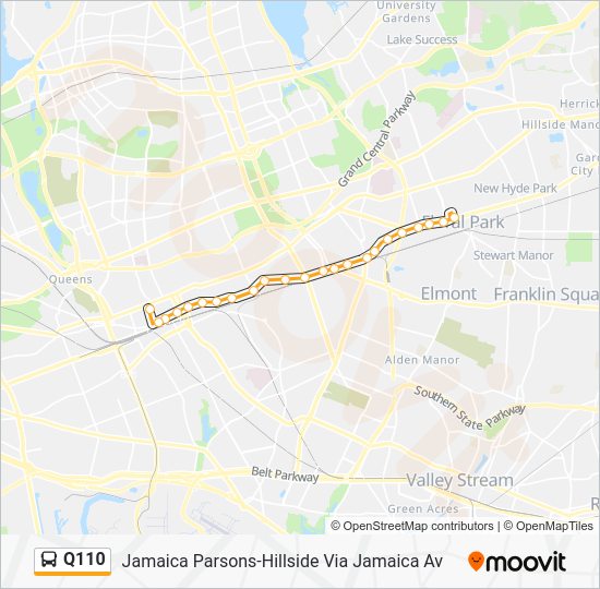 Q110 Route: Schedules, Stops & Maps - Jamaica Parsons-Hillside Via ...