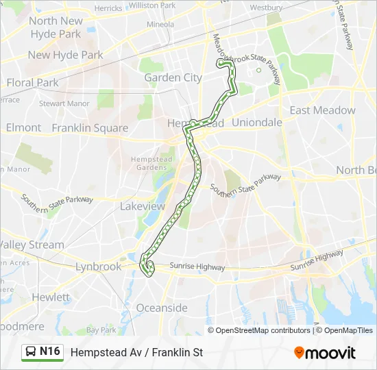 N16 Route: Schedules, Stops & Maps - Rockville Ctr (Updated)